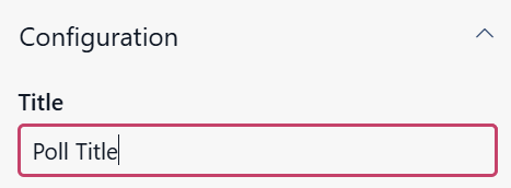 How to configure the poll component?